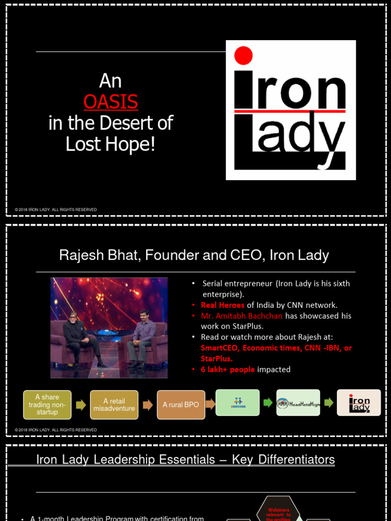 Iron Lady Leadership Program Overview | PDF | Leadership | Experience