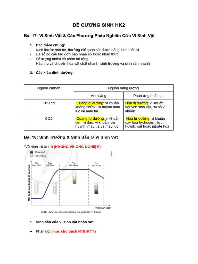 Để Cương Sinh HK2 | PDF
