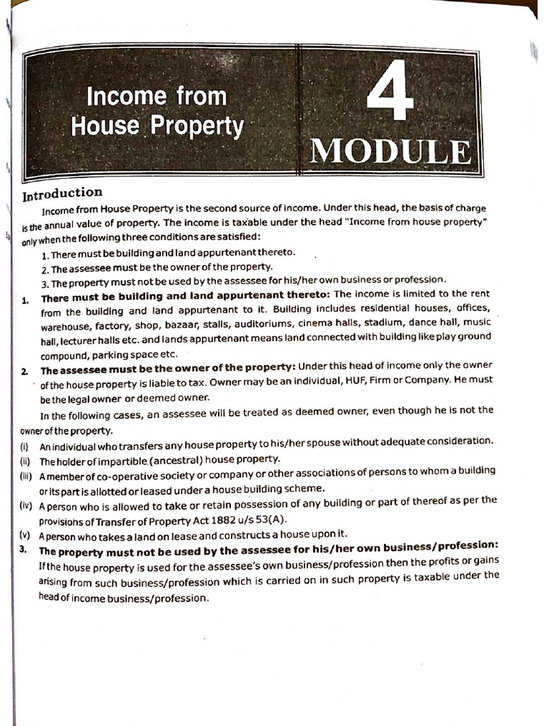 Income From House Property # Theory | PDF