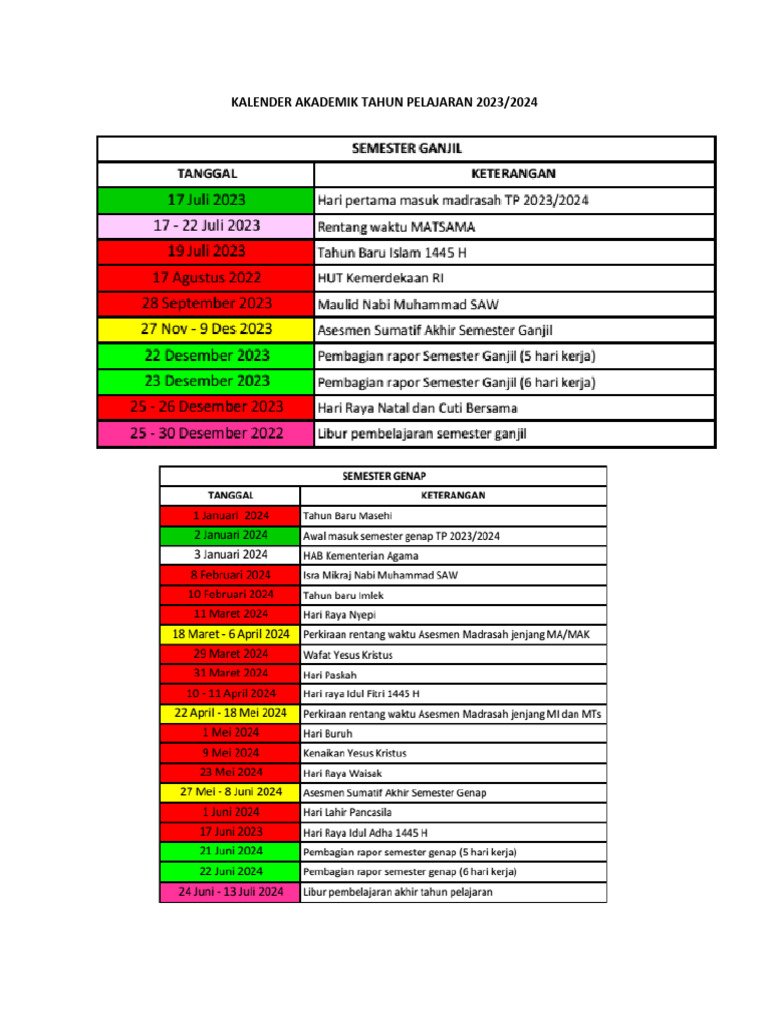 Kaldik MTs 2023-2024 Semester II Rev | PDF