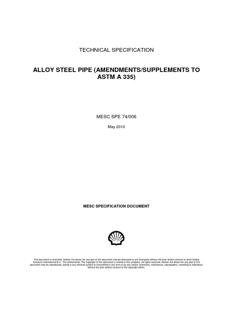 Alloy Steel Pipe To Astm A335 | PDF | Pipe (Fluid Conveyance)