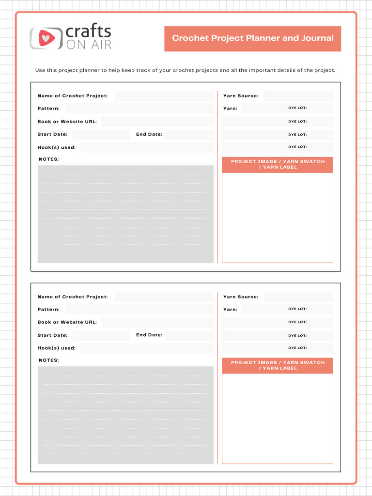 Crochet Project Planner and Journal | PDF | Home & Garden | Art