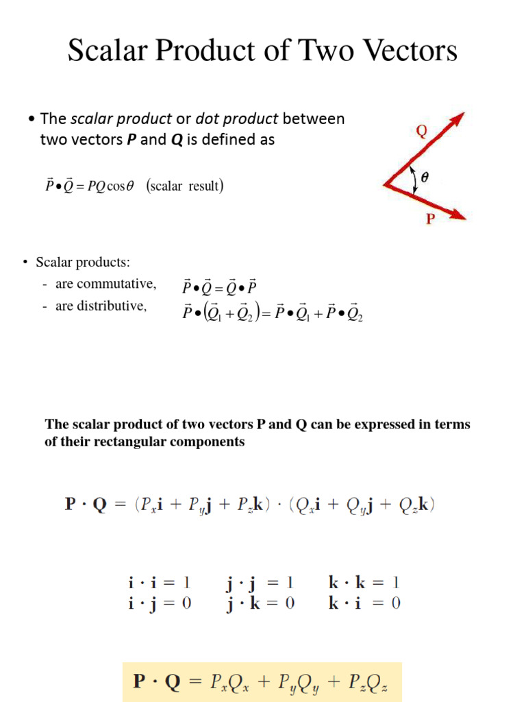 Understanding Scalar Products of Vectors | PDF | Euclidean Vector | Force
