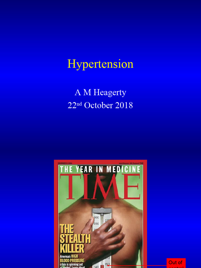 Tony Lecture On Hypertension 2018 | PDF | Hypertension | Blood Pressure