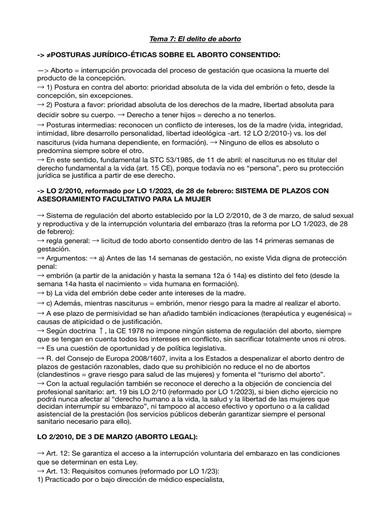 Tema 7 DP | PDF | Aborto | El embarazo