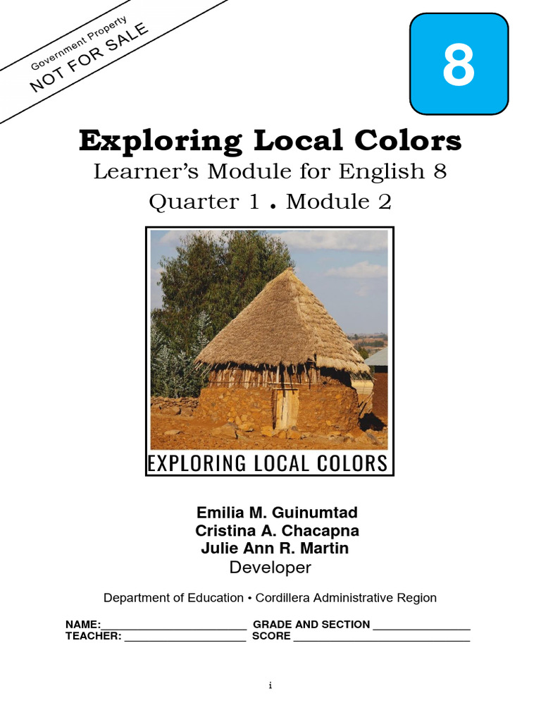 English8 q1 Mod2 Exploring Local Colors Guinumtad Chacapna Martin Bgo ...