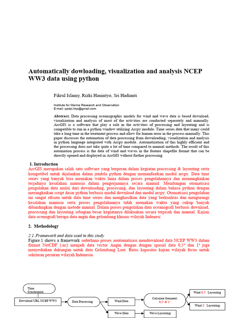Automatically Dowloading, Visualize and Analyze Data NCEP WW3 Using Python | PDF