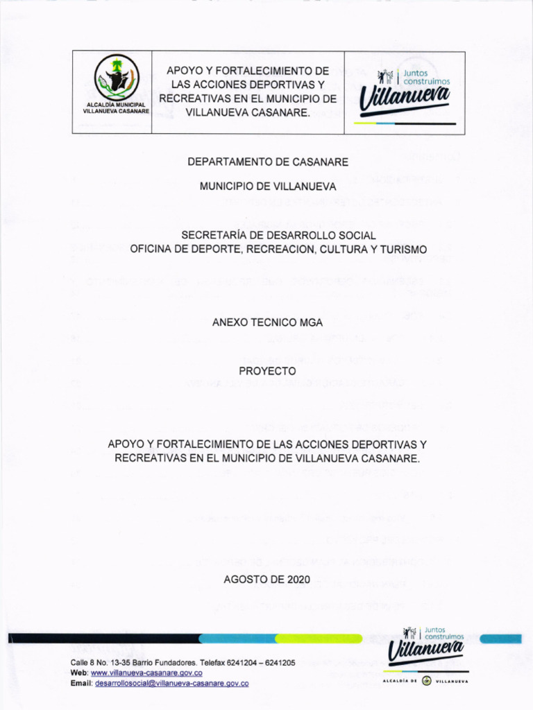 Anexo Tecnico de La MGA 2020 | PDF | Invalidez | Deportes