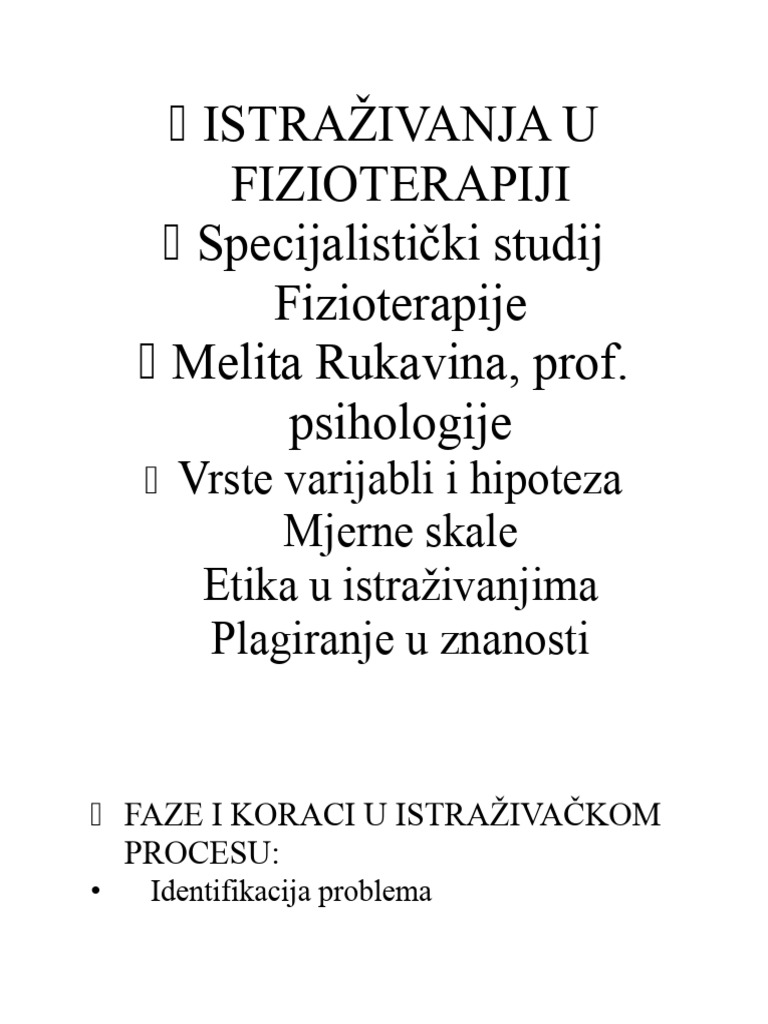 Hipoteze I Varijable | PDF