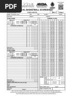 FIBA Official Basketball Score Sheet1 | PDF | Referee | Entertainment