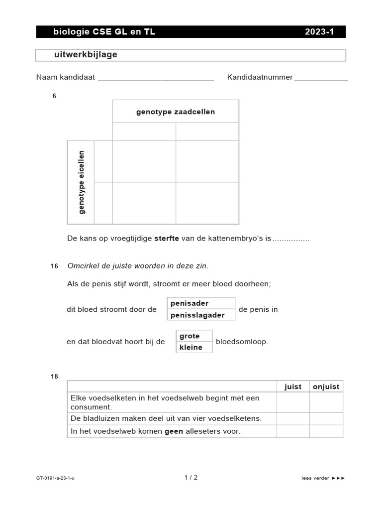 biologie aanv blad | PDF