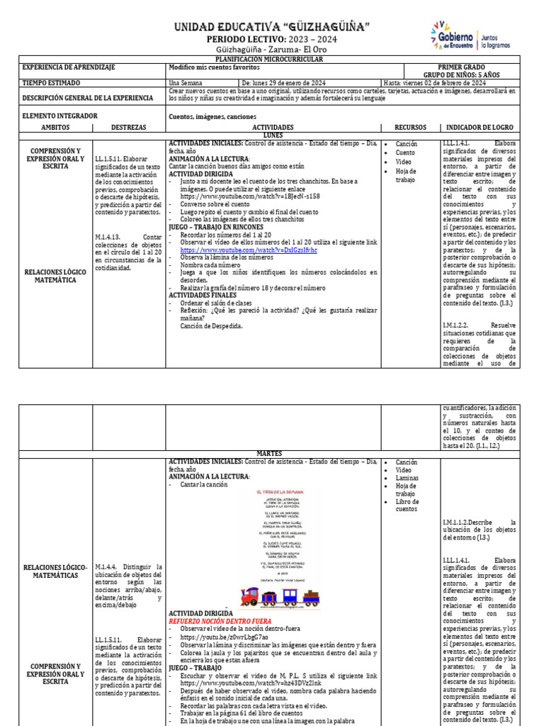Planificación Primer Grado Semana 40 | PDF | Hipótesis | Alimentos