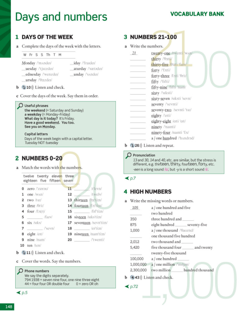 Days and Numbers | PDF