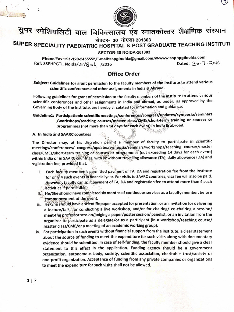 Guidelines For Faculty Academic and Duty Leaves | PDF