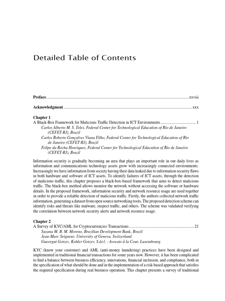 Detailed Table of Contents | PDF | Security | Computer Security