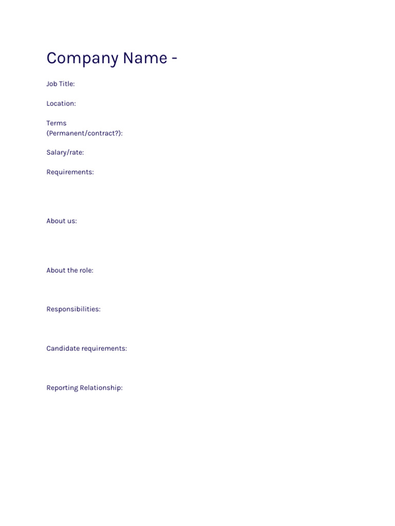 HRCI C1 Job Description Template | PDF