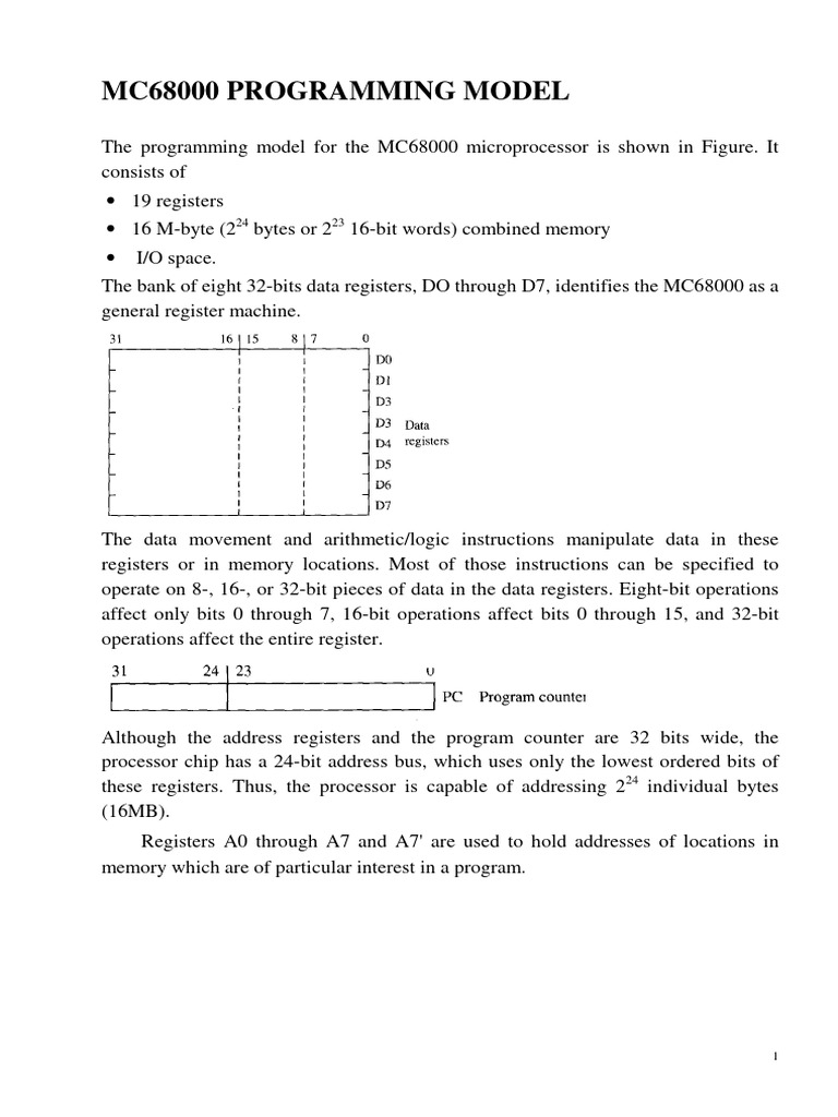 06 M68000 Programming Model and Addressing | PDF | Central Processing ...