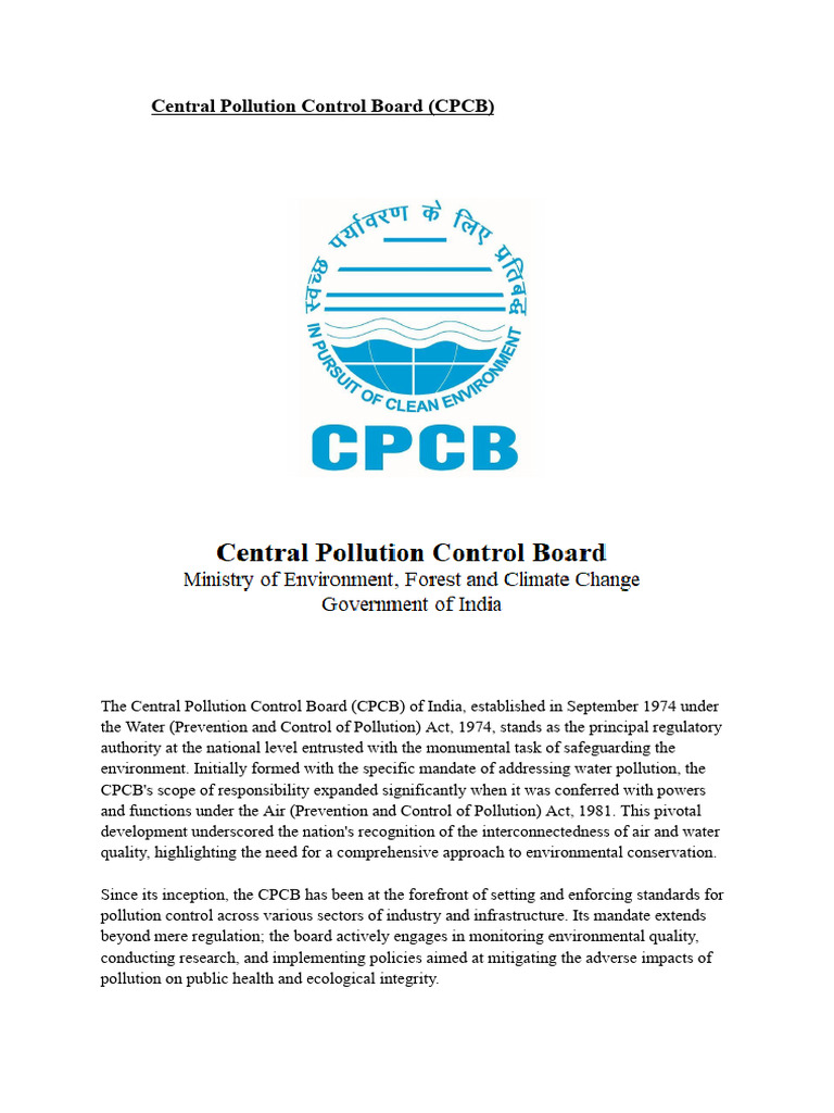 spcb_cpcb | Download Free PDF | Regulatory Compliance | Pollution