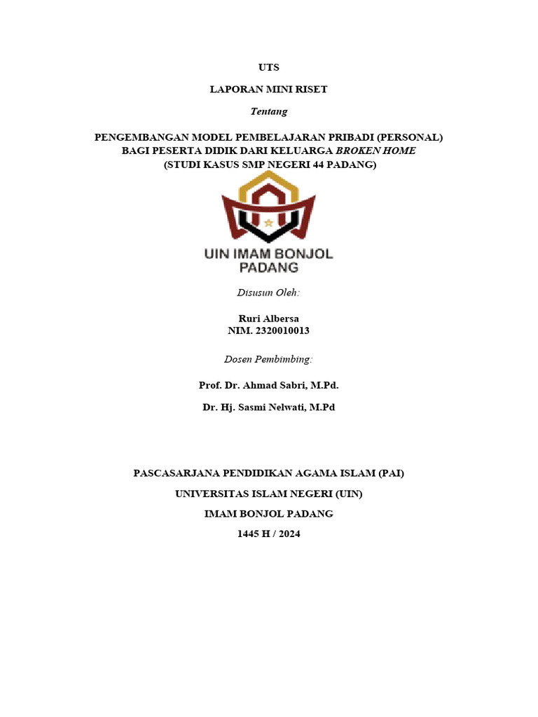 Uts Pengembangan Model | PDF