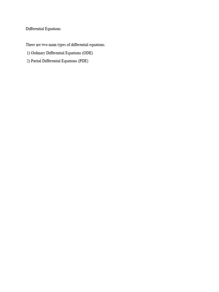 Types of Differential Equations Explained | PDF