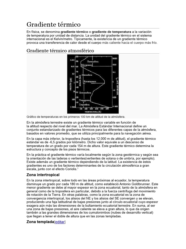 Gradiente Térmico Mereologia | PDF | Ciencias de la Tierra | Física ...