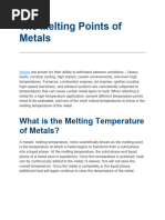 Comprehensive Metal Melting Points Chart | PDF | Metals | Nickel