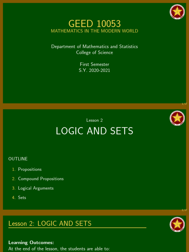 MMW LESSON 2.1 Propositions | PDF | Proposition | Truth