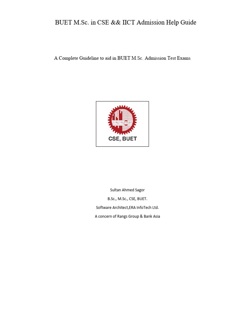 BUET M.sc. in CSE && IICT Admission Help Guide | PDF | Engineering | Postgraduate Education