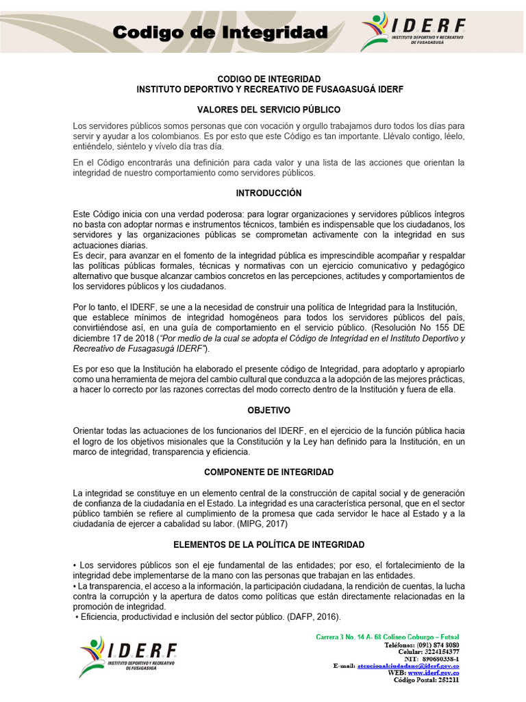 CODIGO-DE-INTEGRIDAD | PDF | Responsabilidad