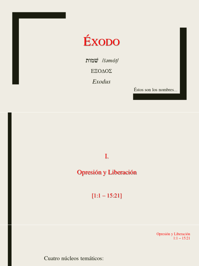 Éxodo: Opresión y Liberación | PDF | Libro del éxodo | Moisés