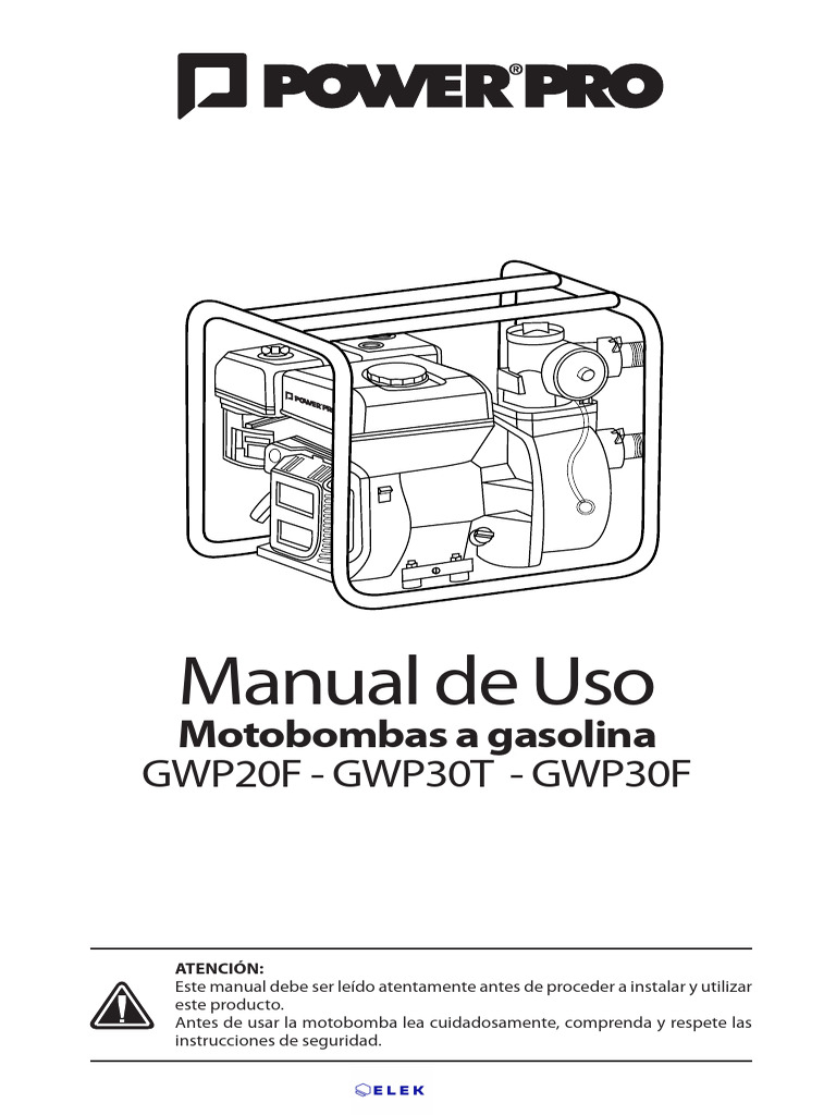 Manual de Uso Motobombas GWP20F/GWP30T/F | PDF | Carburador | Bomba