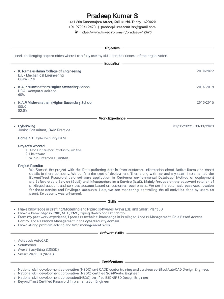 Pradeep Kumar S - Resume | PDF | Cloud Computing | Computer Security