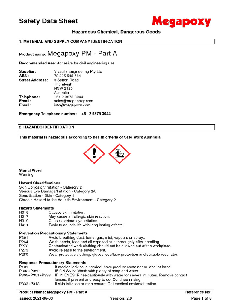 Annex B - Safety Data Sheet - Part-A | PDF | Dangerous Goods | Toxicity