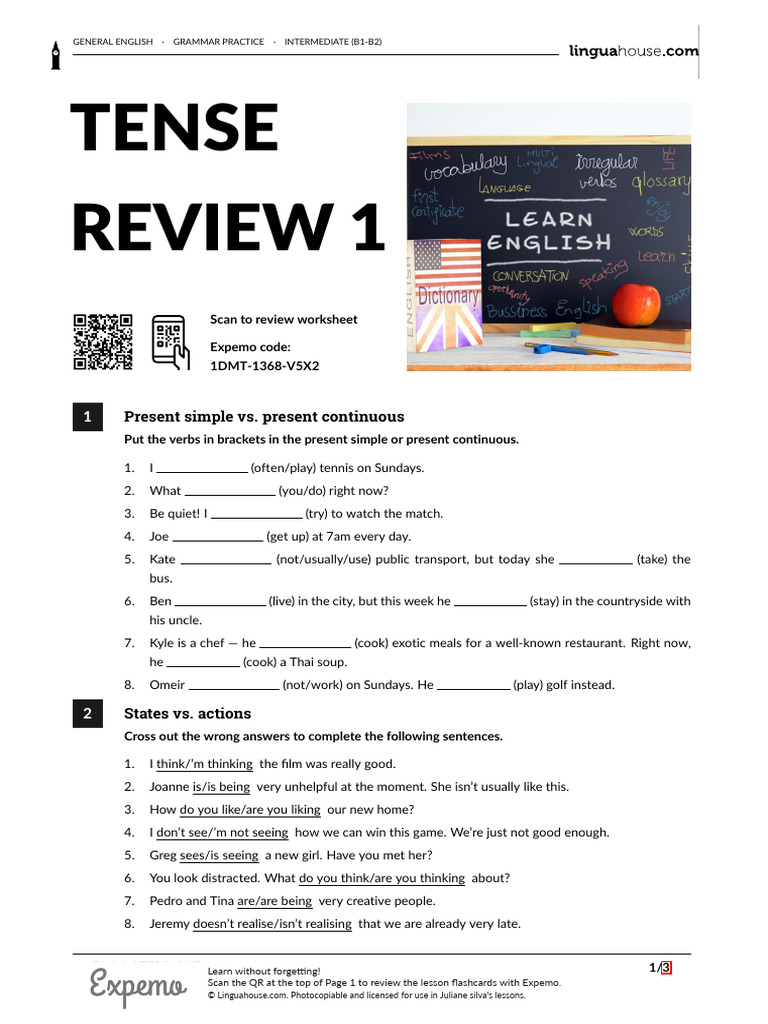 Tense Review 1 British English Teacher | PDF | Grammatical Tense | Linguistics