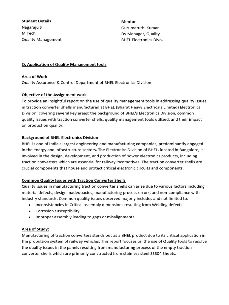 Assignment | PDF | Quality (Business) | Reliability Engineering