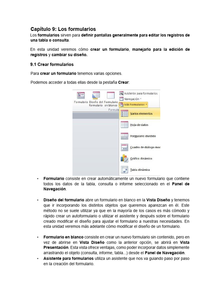 Manual de Microsoft Access - FORMULARIOS | PDF | Ventana (informática) | Hipervínculo
