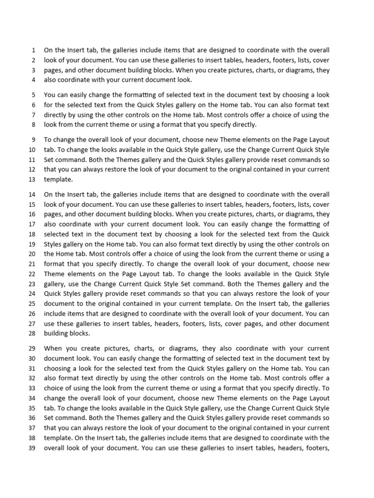 continous wala paragraph numbering | PDF | Page Layout | Text