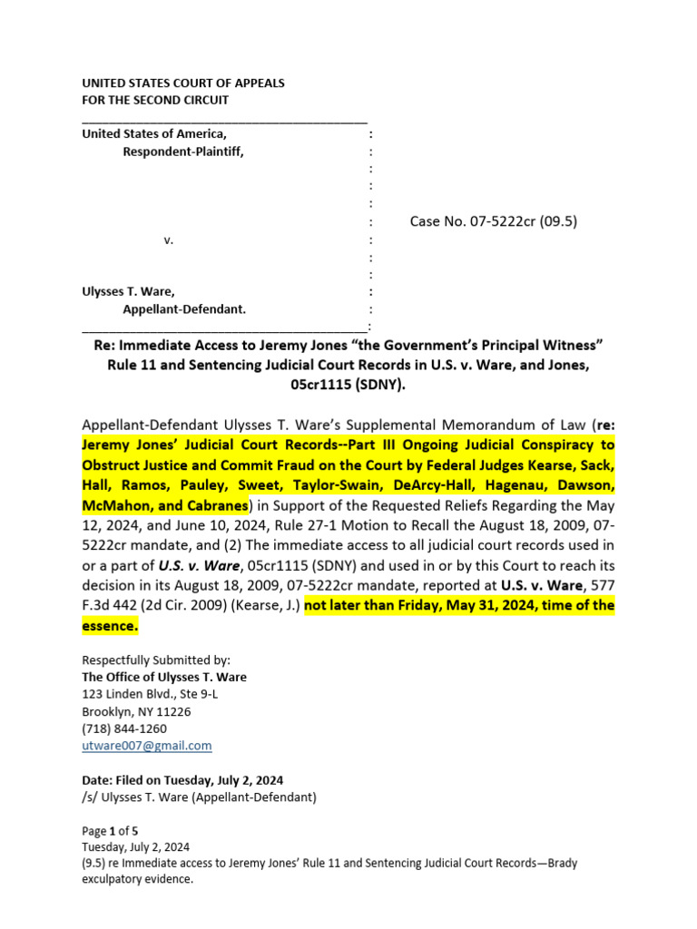 Access to Brady Evidence in U.S. v. Ware | PDF | Brady V. Maryland | Courts