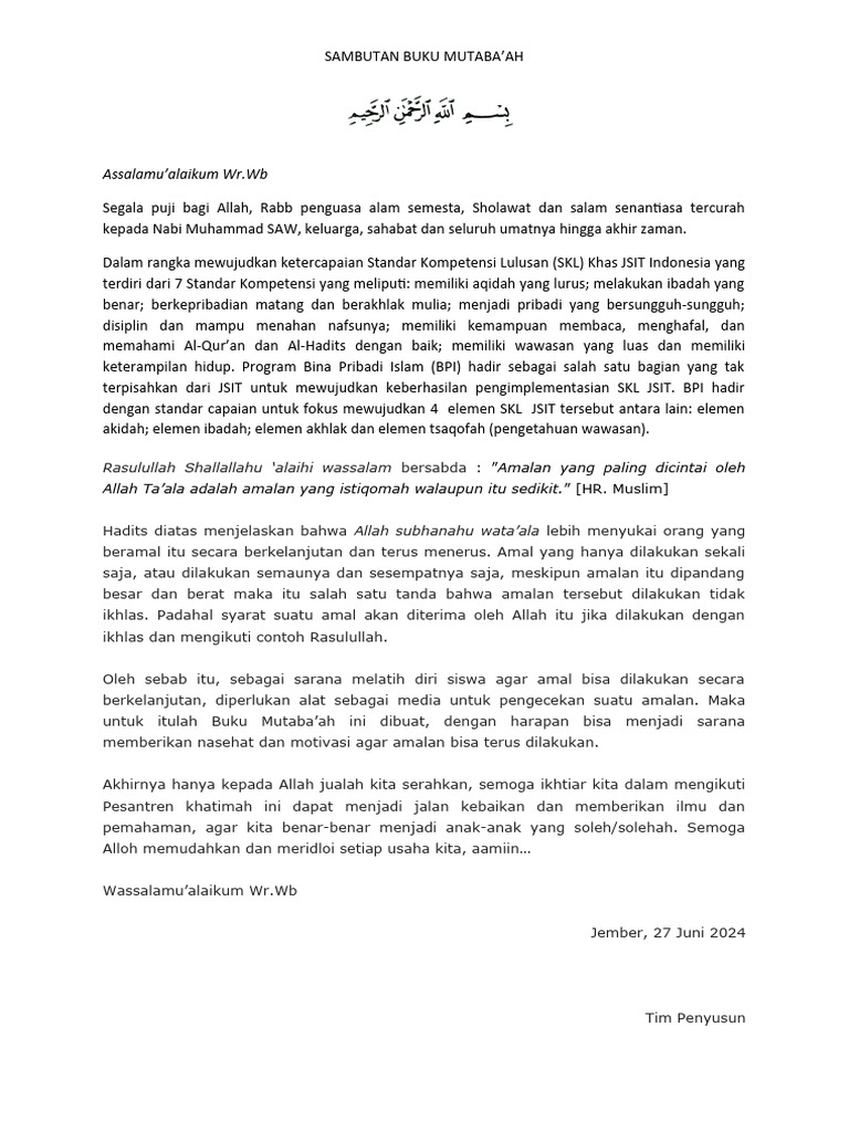 Buku Mutaba’ah untuk Pengembangan Akhlak | PDF | Agama & Spiritualitas