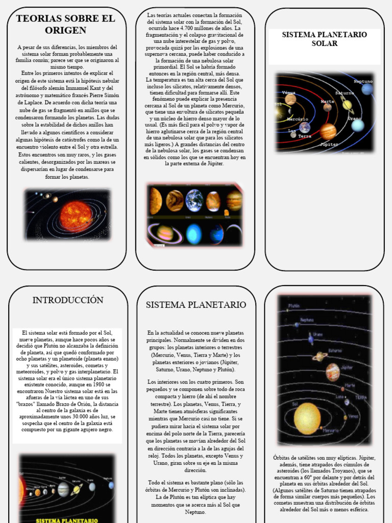 Triptico Del Sistema Solar 4 | PDF | Planetas | Sistema solar