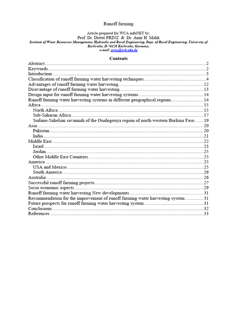 Runoff Farming | Download Free PDF | Agriculture | Surface Runoff