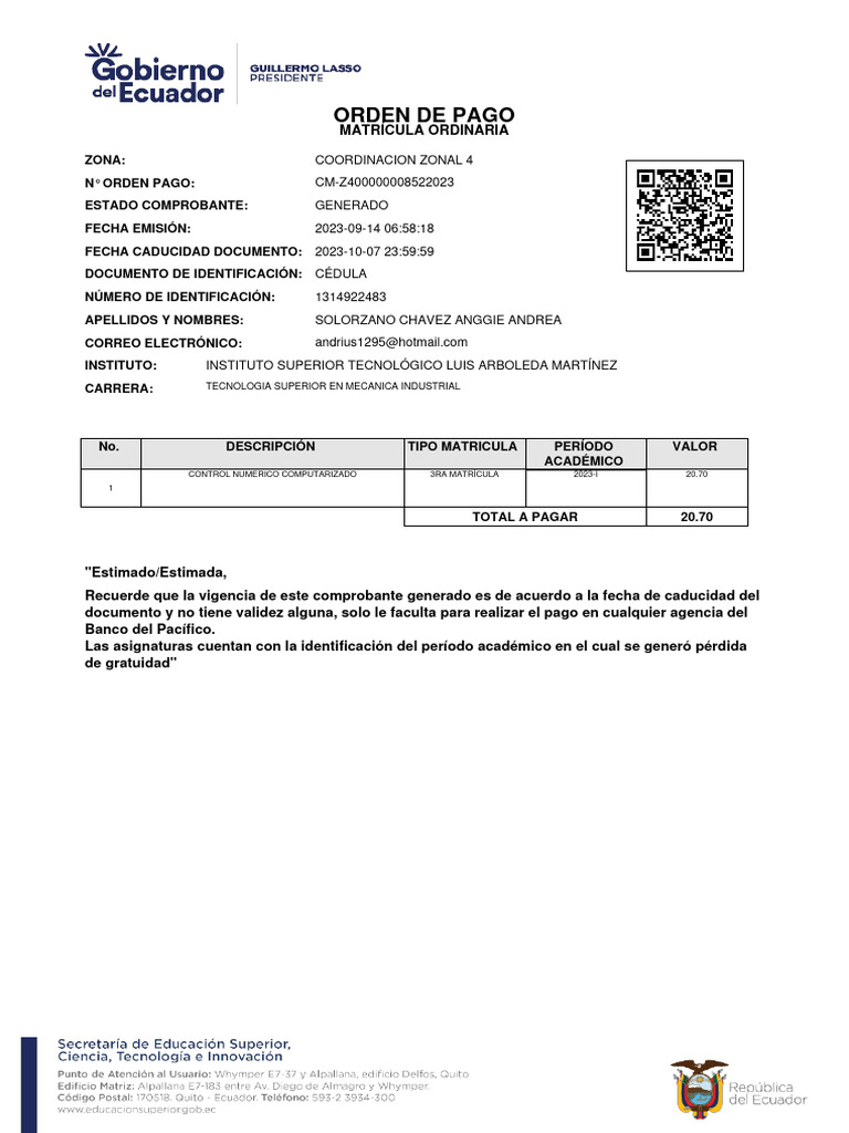 Comprobante SIAU | PDF