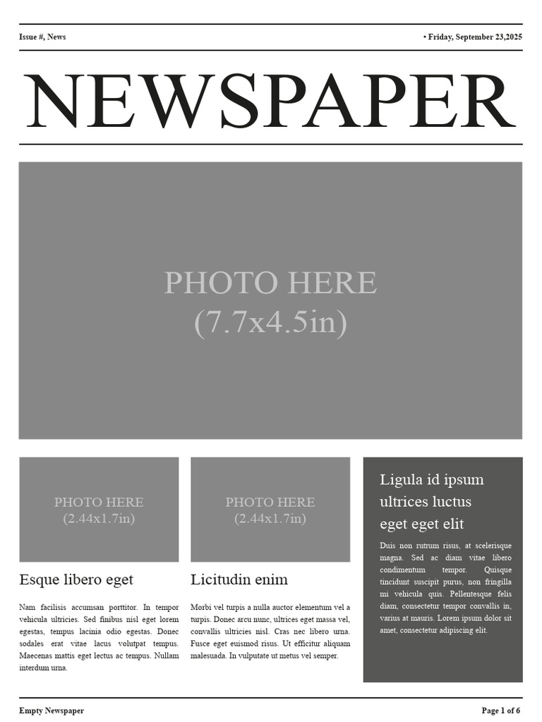 Empty Newspaper #9165 | PDF | Games & Activities | Technology & Engineering