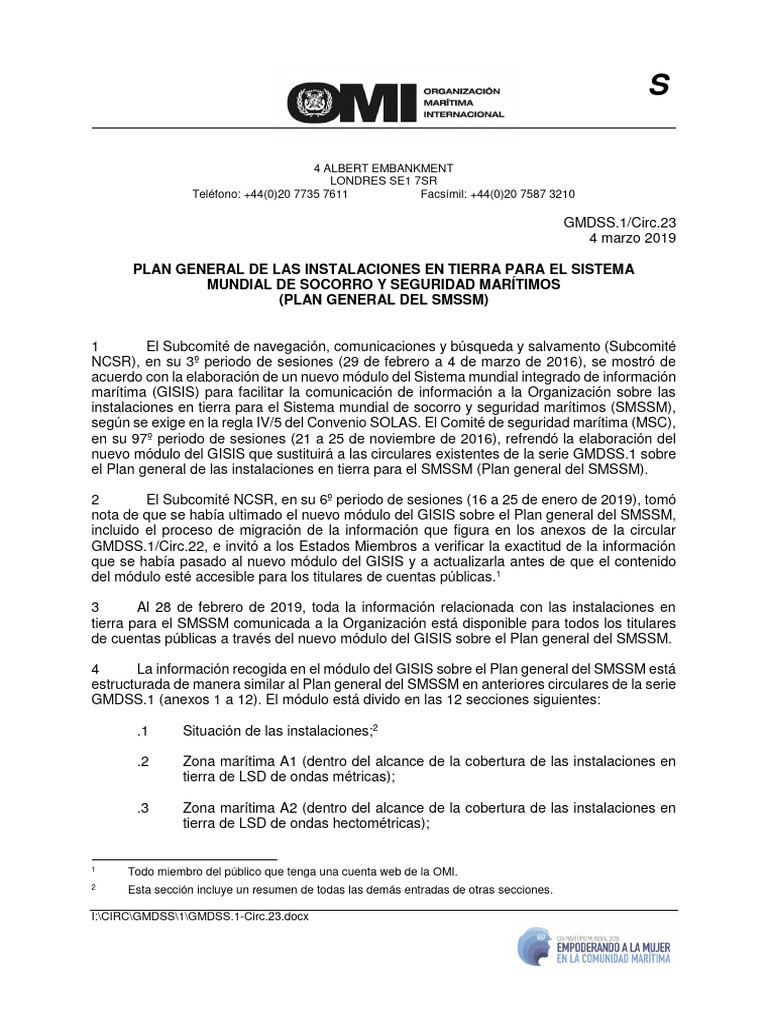 Plan SMSSM: Módulo GISIS Actualizado | PDF | Telecomunicaciones