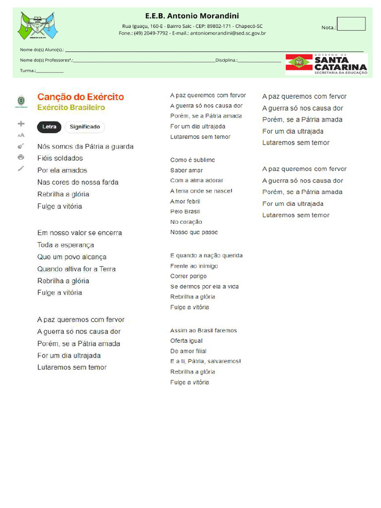 Música Exército - História | PDF