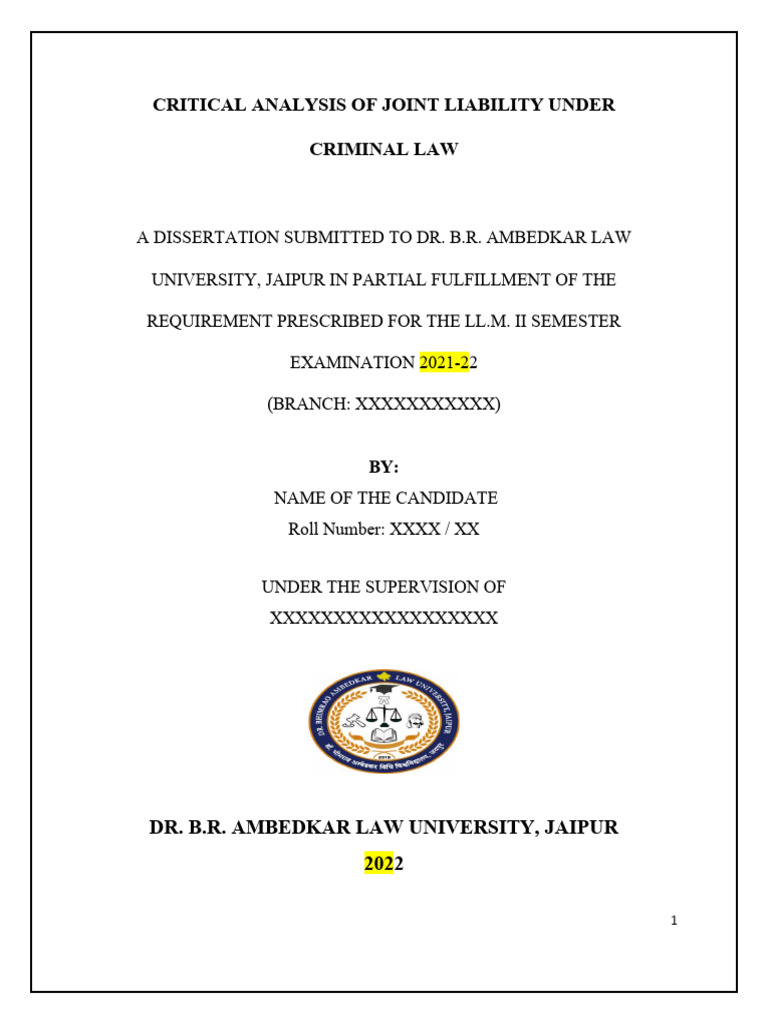 Critical Analysis of Joint Liability | PDF | Punishments | Mens Rea