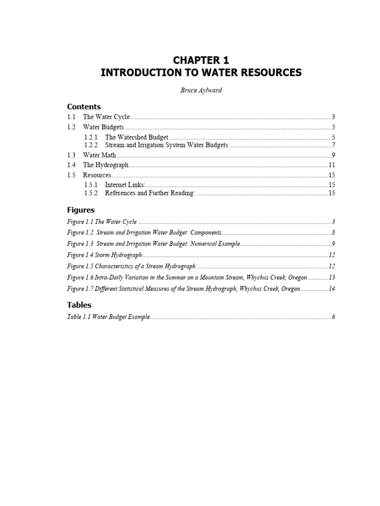 Bruce Aylward - Introduction To Water Resources | PDF | Aquifer ...