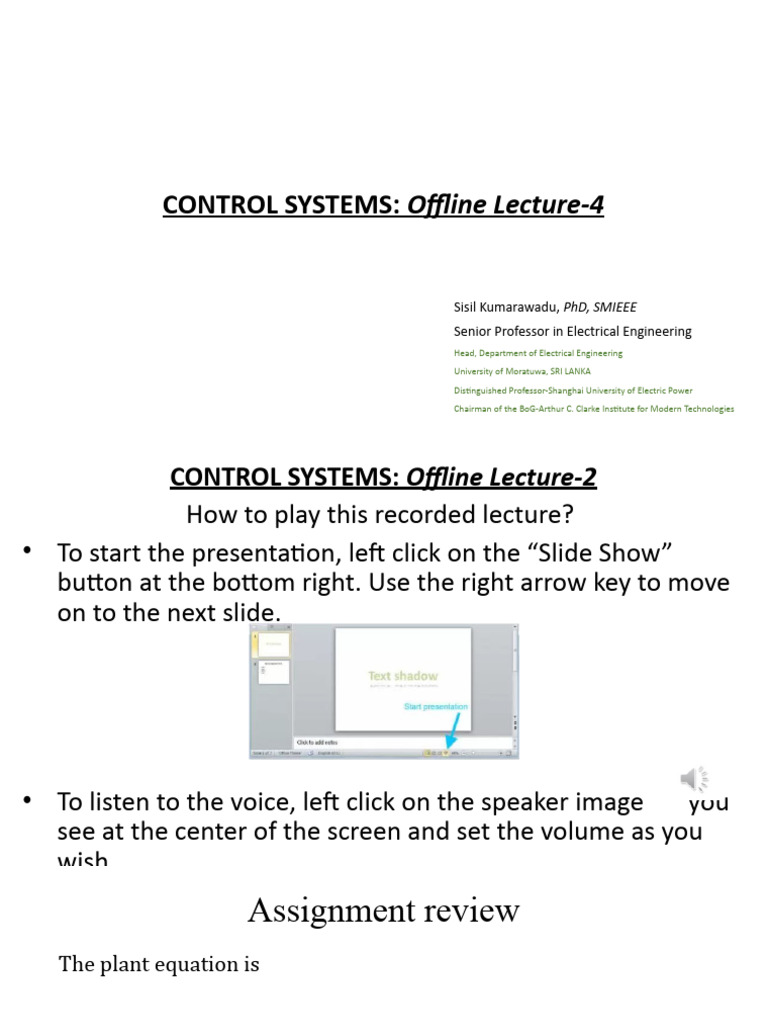 Lec4 Part1 | PDF | Control Theory | Stability Theory