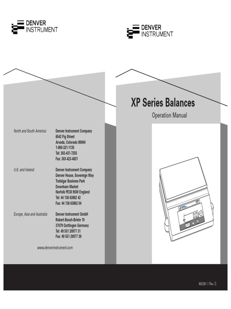 Denver Instrument Manual | PDF | Electricity | Computing