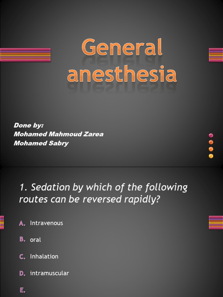General Anesthesia: Key Concepts and Guidelines | PDF | Anesthesia | Pain